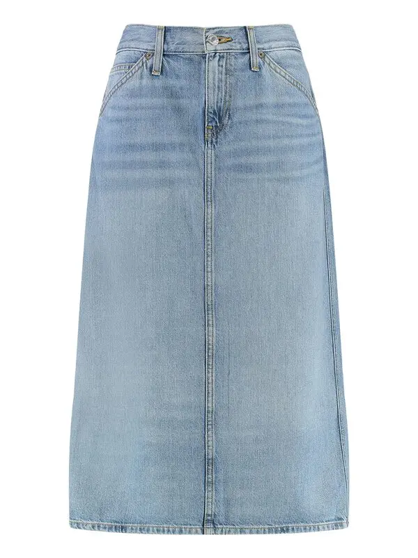 RE/DONE Low Rider Midi Skirt In Vintage Flow - Denim
