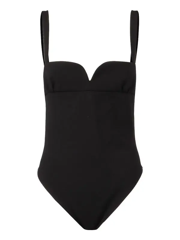 Magda Butrym Wool Sweetheart Bodysuit - Black