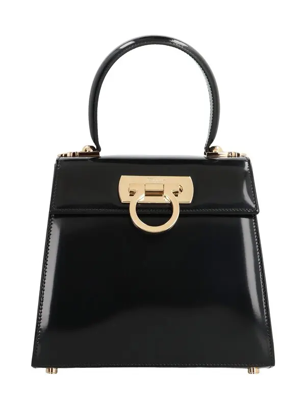 FERRAGAMO Iconic Top Handle Bag - Black