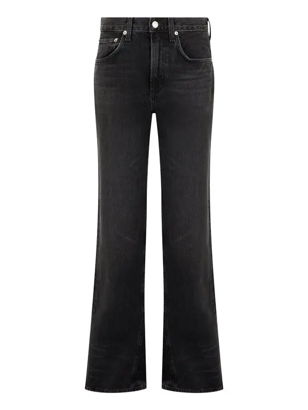 AGOLDE High-waisted Flared Leg Denim Pants - Black