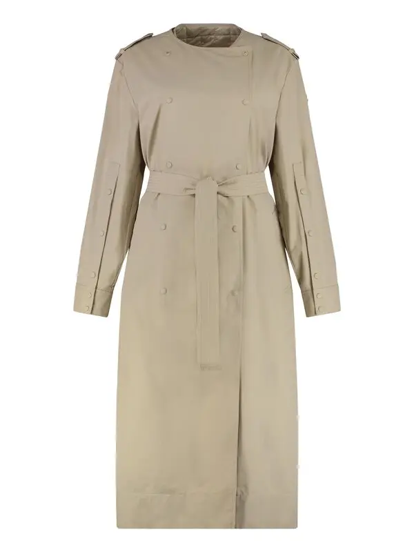 Moncler Mini Trench Jacket With Logo Patch And Removable Waistcoat - Beige