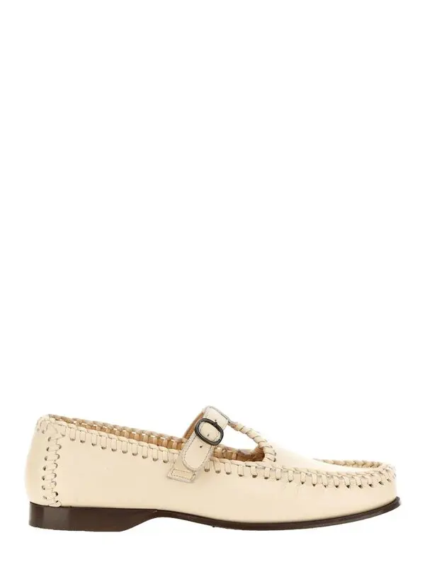Hereu Moccasin T-bar Loafers - Ivory