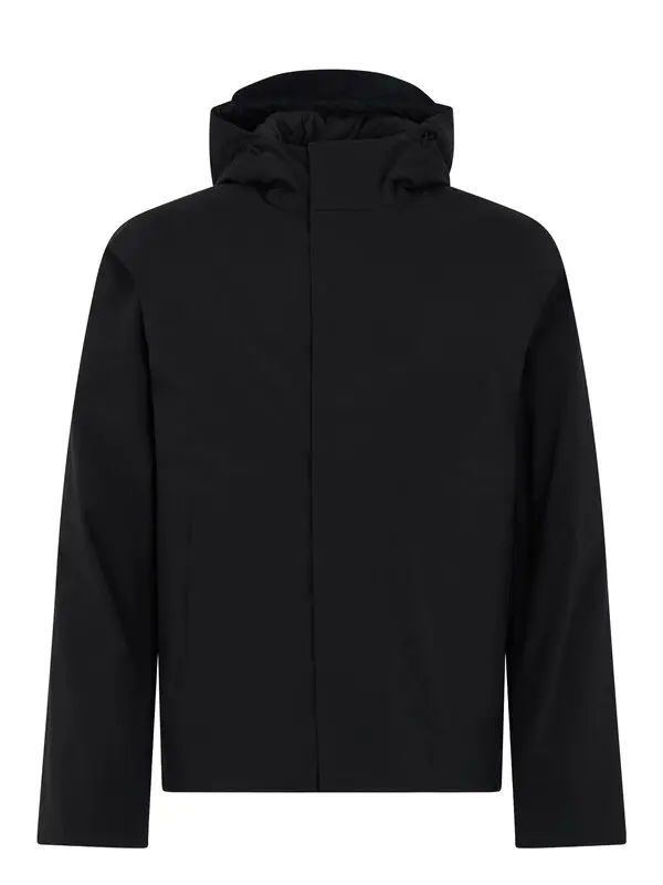 K-WAY Short Padded Jacket With High Collar And Hood - Black