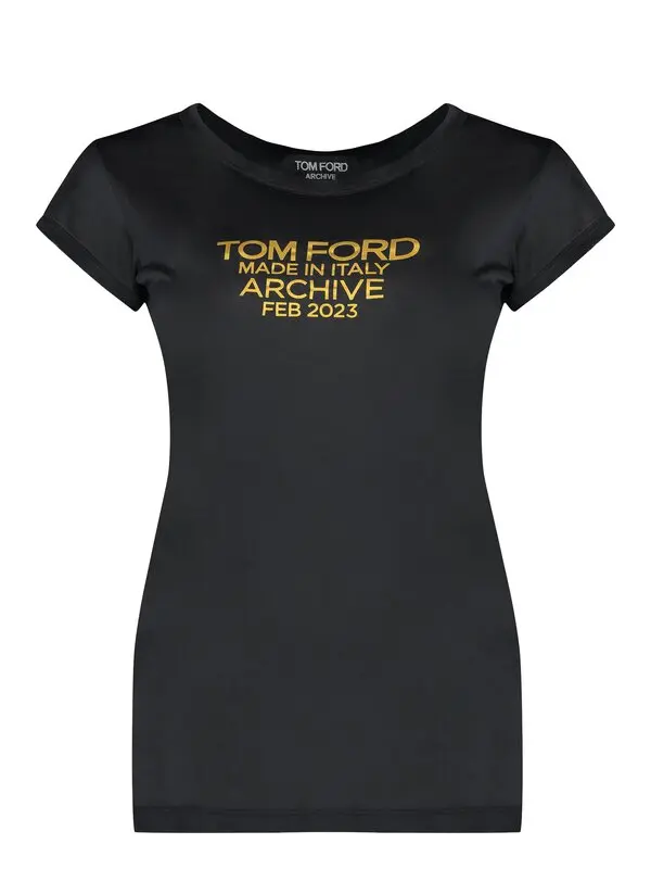 TOM FORD Silk Jersey T-shirt - Black