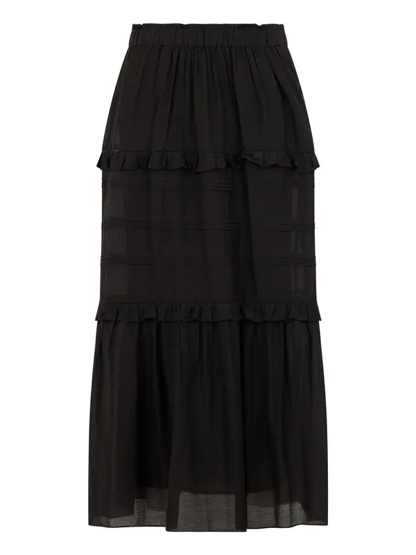 MARANT ETOILE Ruffled Maxi Skirt - Black
