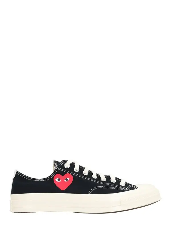 Play Comme Des Garcon Low Top Sneakers With Rubber Cap Toe - Black