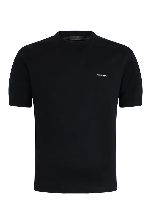 Prada Cotton Crewneck T-shirt - Black