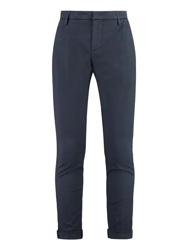 DONDUP Cotton Chino Trousers With Roll-up Cuffs - Blue