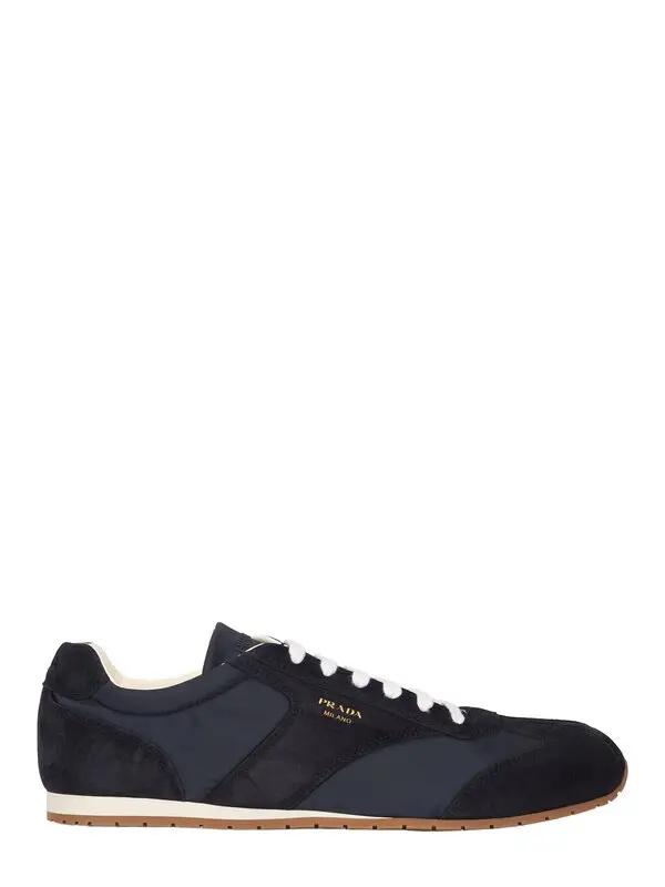Prada Lace-up Sneakers With Suede Details - Blue