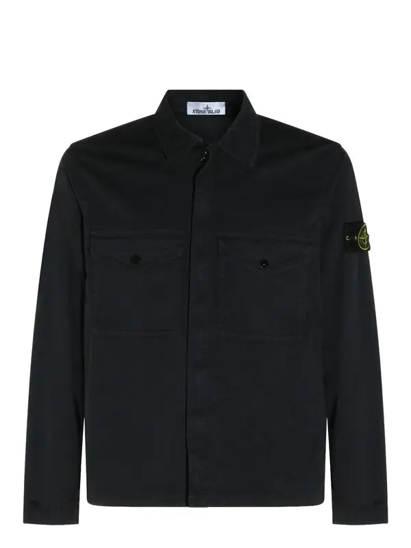 Stone Island Mini Utility Jacket With Chest Pockets And Snap Buttons - Blu