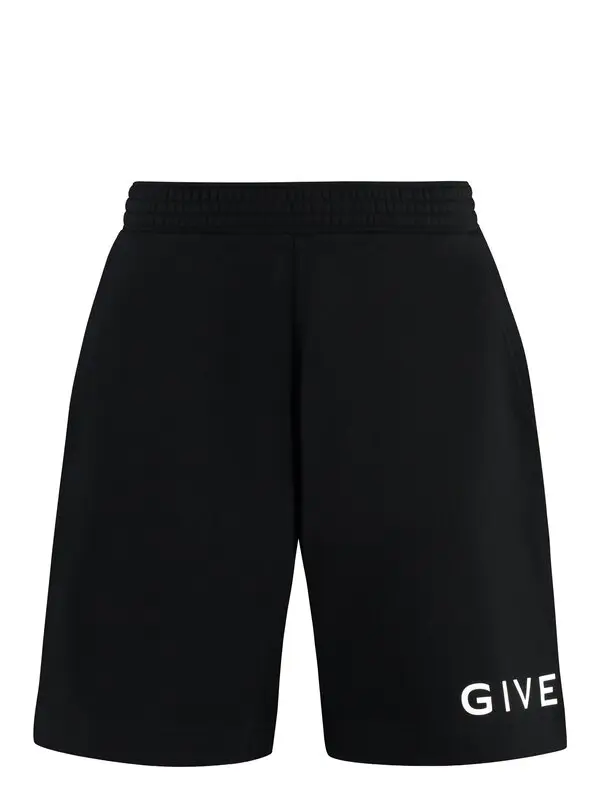 Givenchy Cotton Bermuda Shorts With Logo Detail - Black