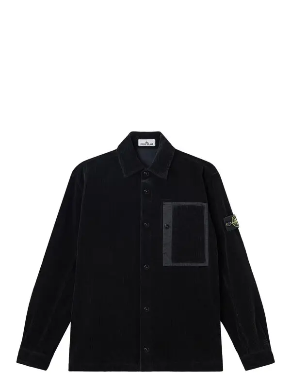 Stone Island Comfort Fit Shirt With Contrasting Chest Pocket For - Nero
