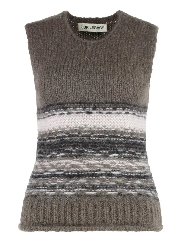 Our Legacy Mohair Wool Knit Gilet Vest - Multicolor
