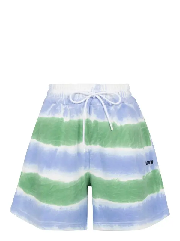 MSGM Cotton Tie-dye Effect Mini Shorts - Light Blue