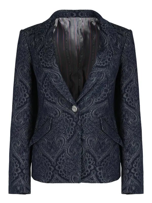 Etro Denim Jacquard Blazer - Blue