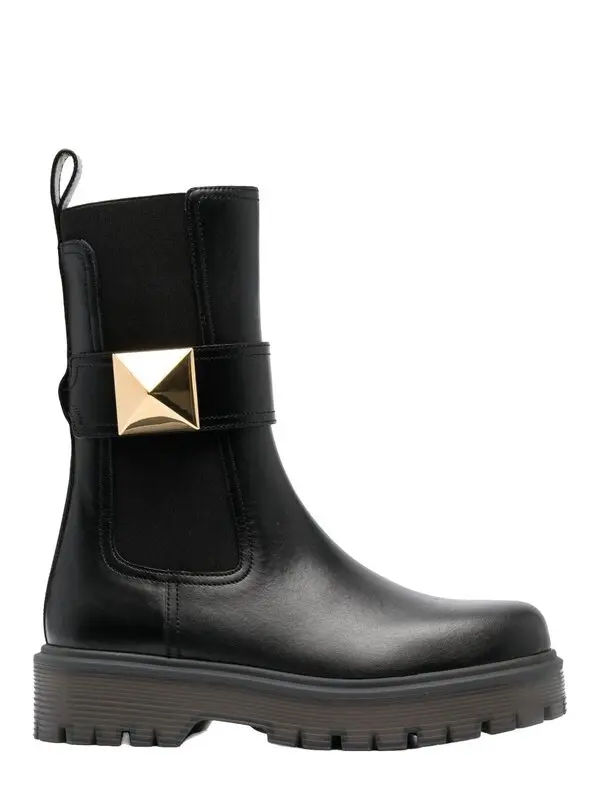 Valentino Garavani One Stud Chelsea Boots - Black