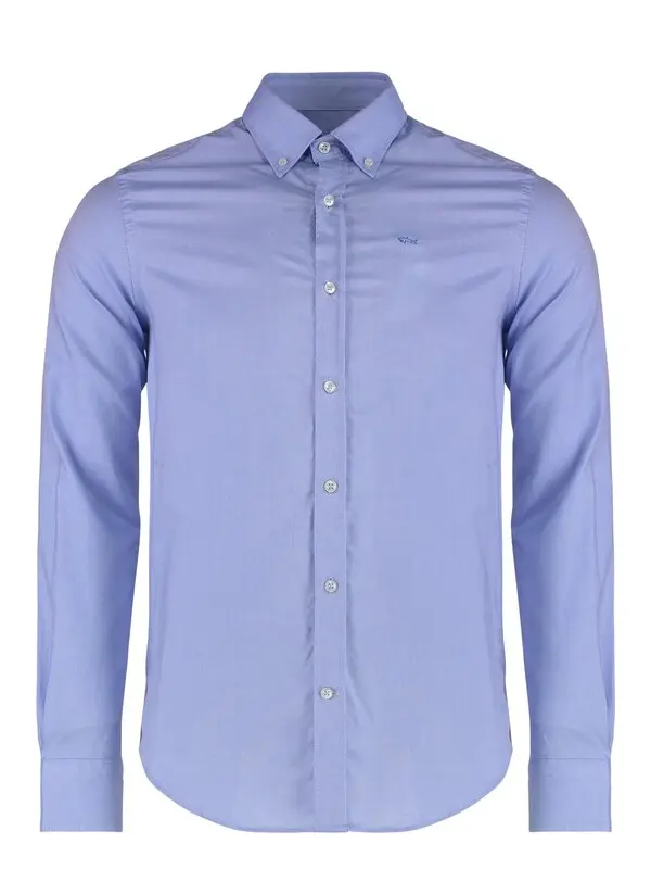 Paul & Shark Rounded Hem Cotton Shirt - Light Blue