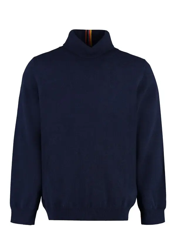 Paul Smith Artist Stripe Roll Neck Jumper - Blue