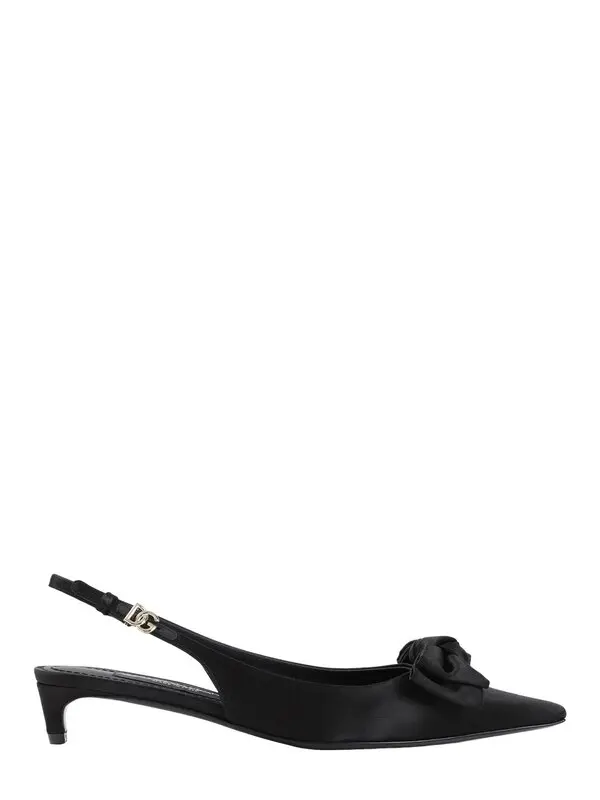 Dolce & Gabbana Slingback Pumps With Bow Embellishment - Black