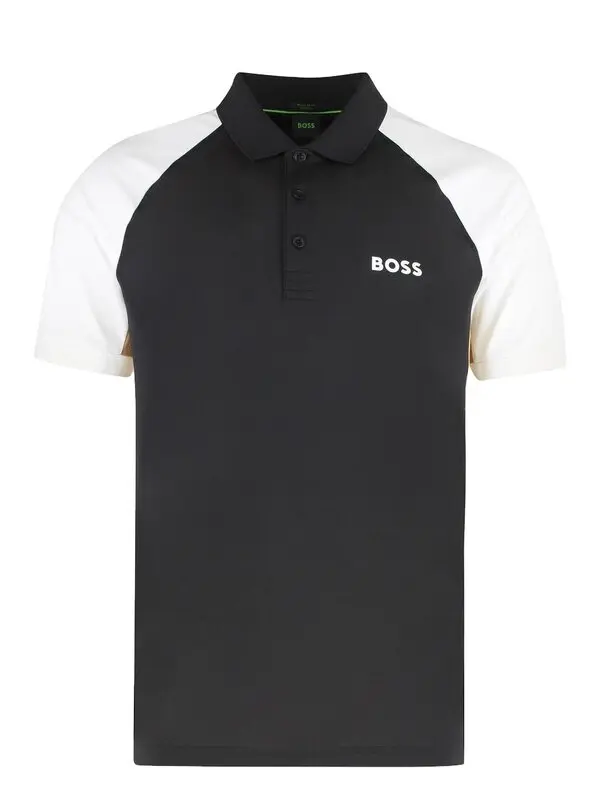 BOSS Technical Fabric Polo Shirt Regular Fit - Black