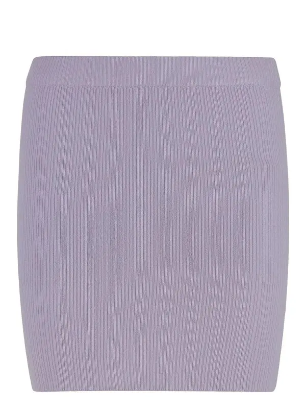 Sablyn Knitted Ribbed Mini Skirt - Lilac