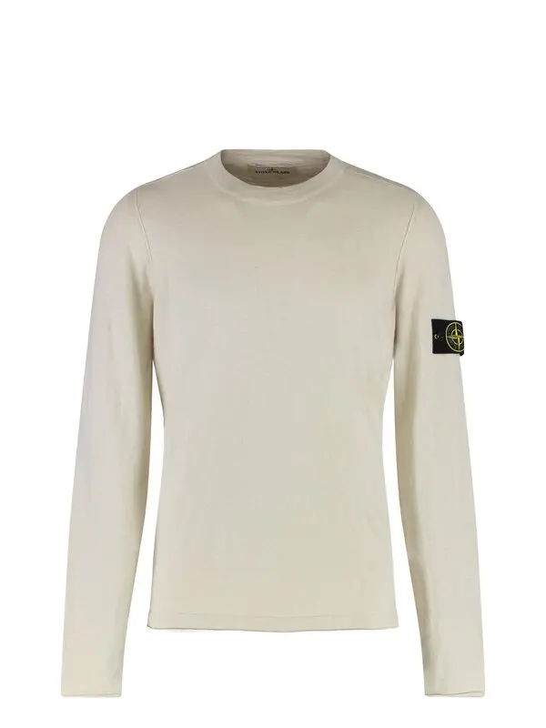 Stone Island Cotton Blend Relaxed Fit Sweatshirt - Sand