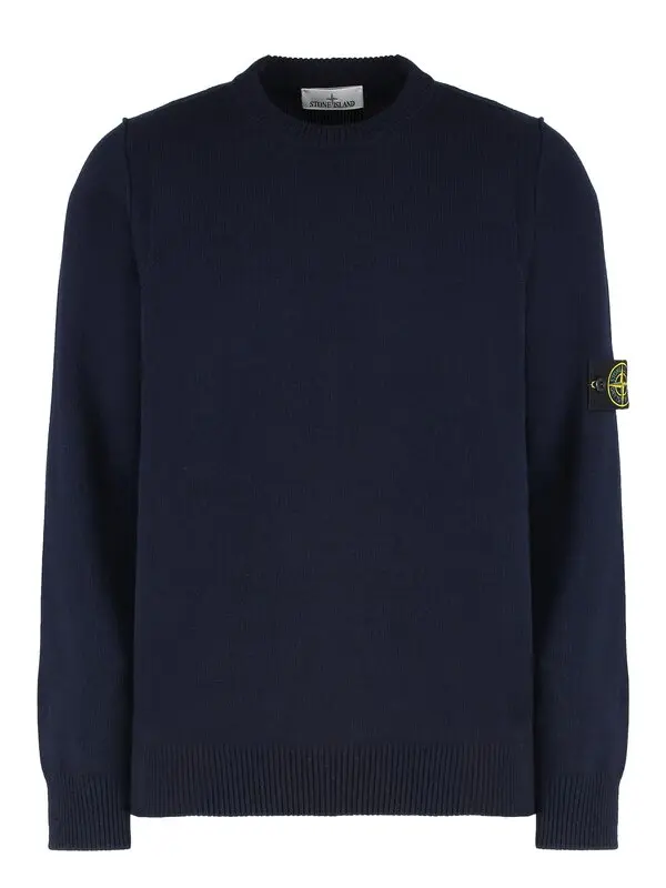 Stone Island Wool Jersey Crewneck Sweater - Blue