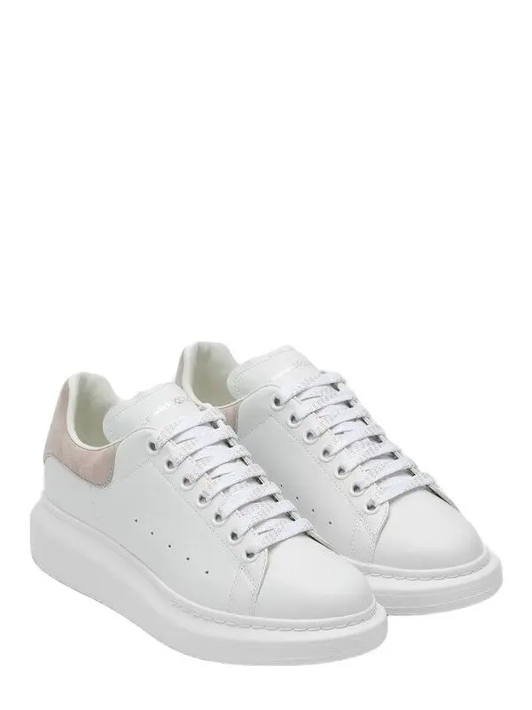 Alexander McQueen Oversized Sneakers With Suede Heel Detail - White