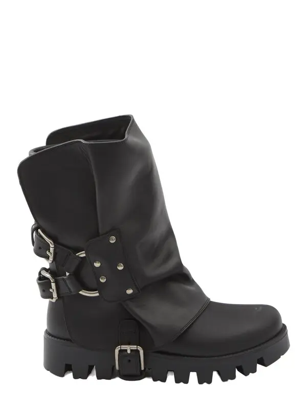 Dolce & Gabbana Rubber And Calfskin Ankle Boots - Black