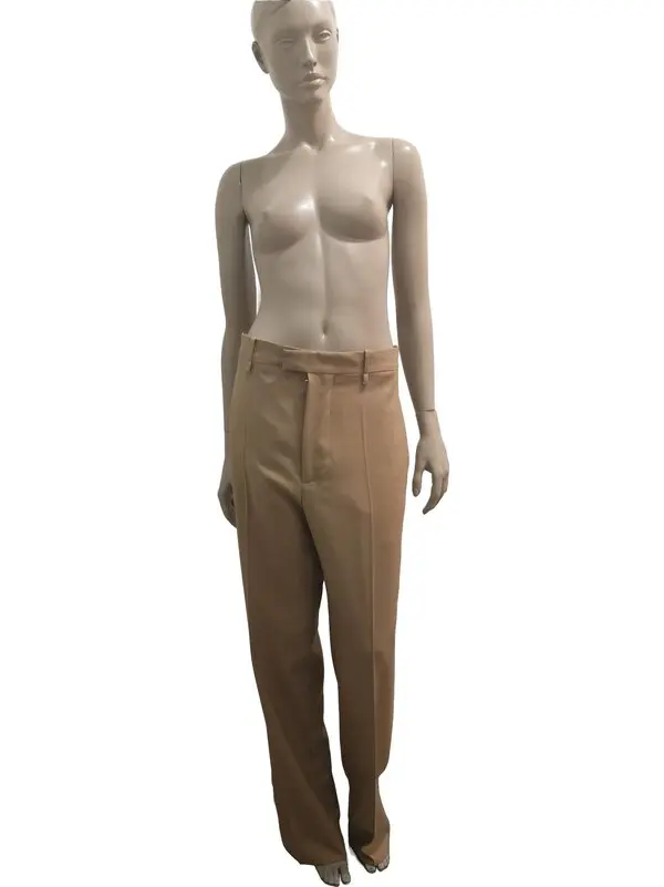 Bottega Veneta Tailored Wool Straight Leg Trousers - Camel