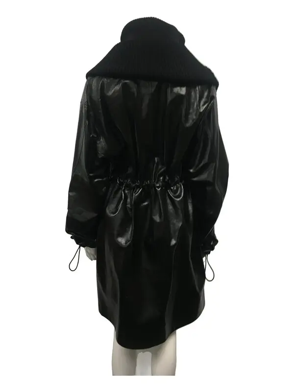 Bottega Veneta Lambskin Jacket With Ribbed Collar And Drawstring Waist - Black