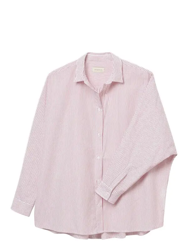 SEAQUELLE SWIM Drift Stripe Poplin Button-up Shirt - Red