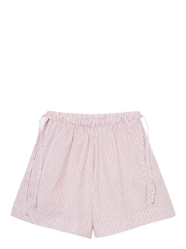 SEAQUELLE SWIM Stripe Poplin Pull-on Shorts - Red