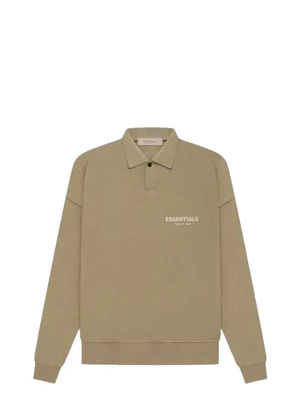 Fear Of God Long Sleeve Polo Shirt - Brown/tan