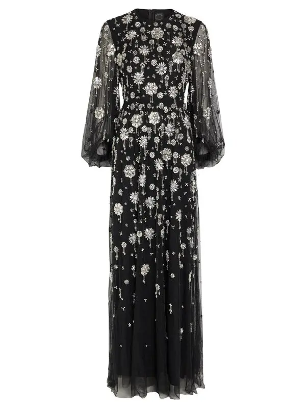 Huishan Zhang Micheline Crystal Embellished Tulle Gown - Black