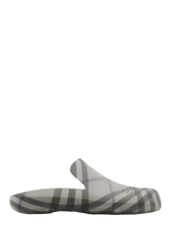 Burberry Stingray Checked Slip-on Slippers - Grey