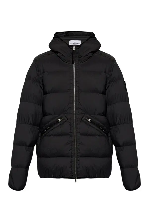 Stone Island Padded Hooded Jacket - Black