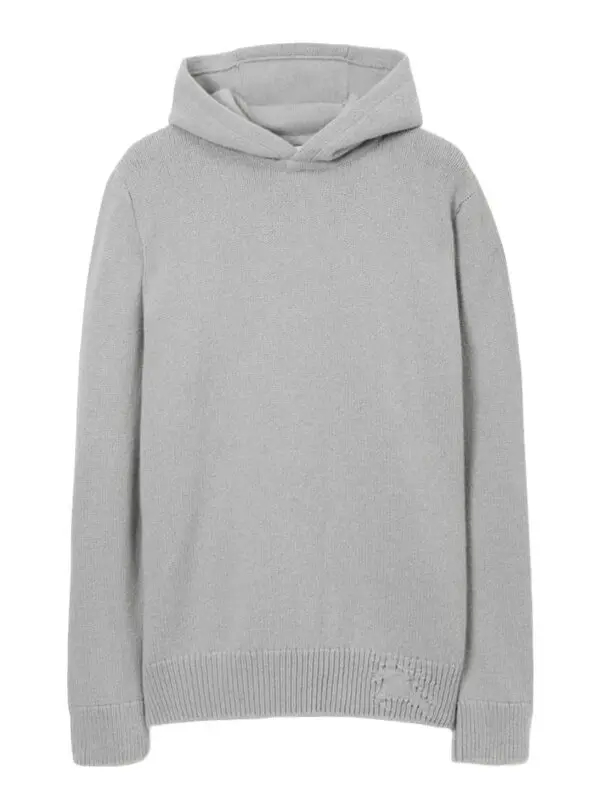 Burberry Ekd Wool-cashmere Hoodie - Gray