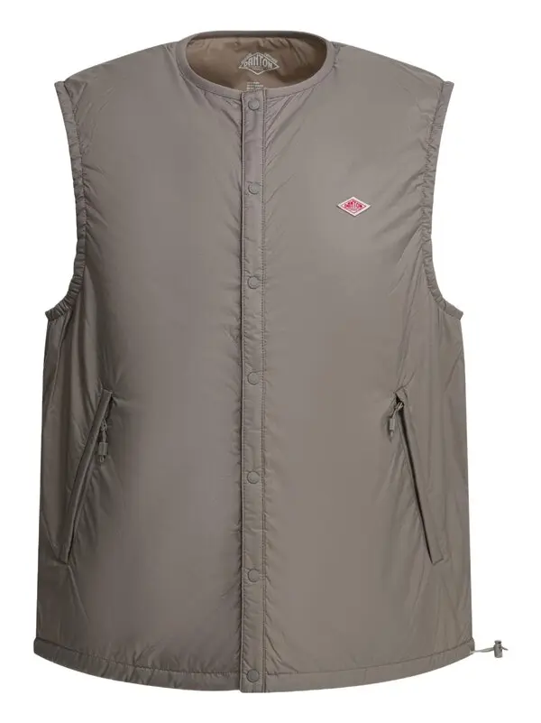 DANTON Quilted Collarless Down Vest - Gray