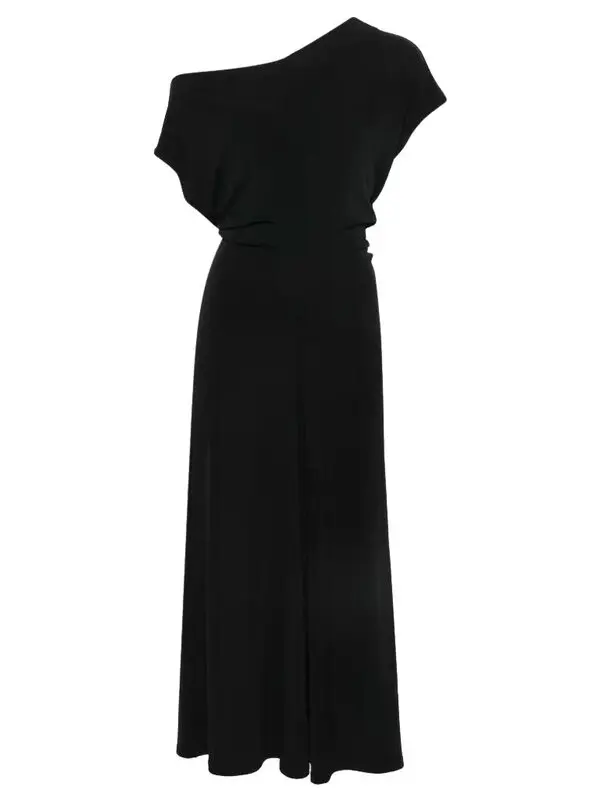 Vince Draped Design Midi Dress - Black