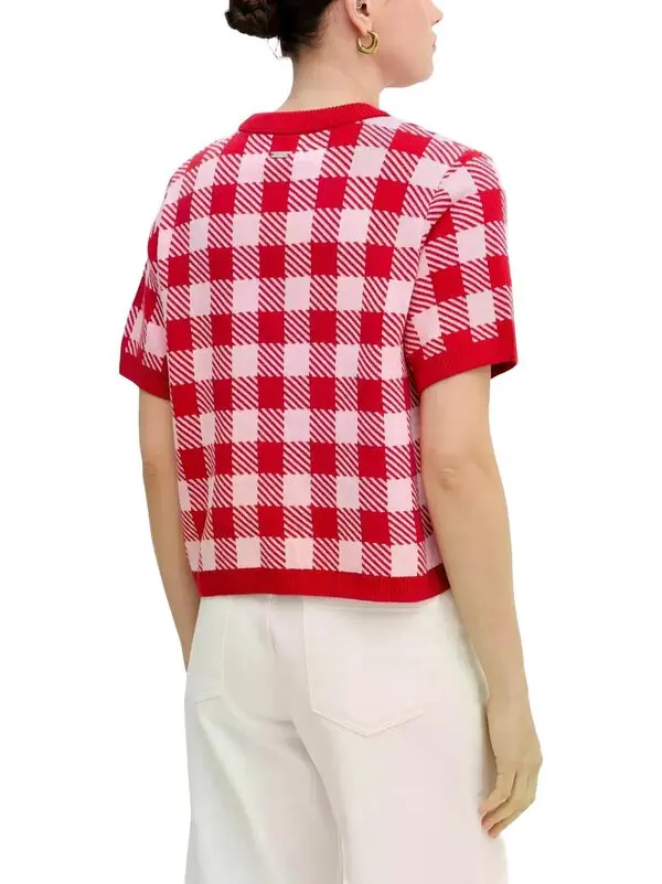 Barbour Esther Gingham Pattern Top - Red