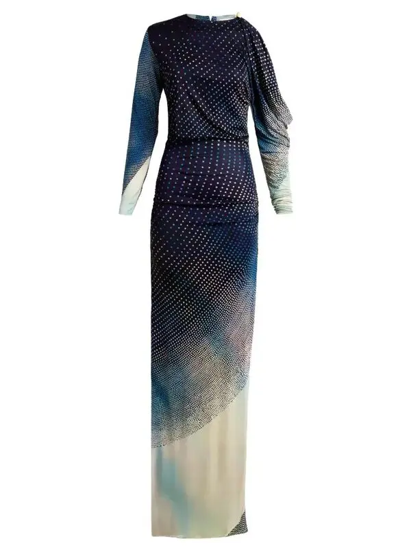 Silvia Tcherassi Zaid Polka Dot Maxi Dress - Blue
