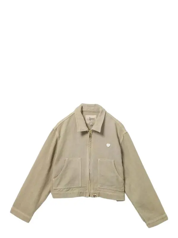 AAPE BY *A BATHING APE Heart Patch Cropped Jacket - Neutrals