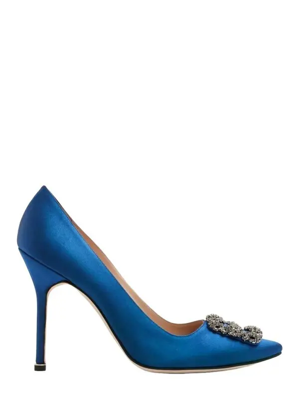 Manolo Blahnik Hangisi Crystal-buckle Pumps - Blue