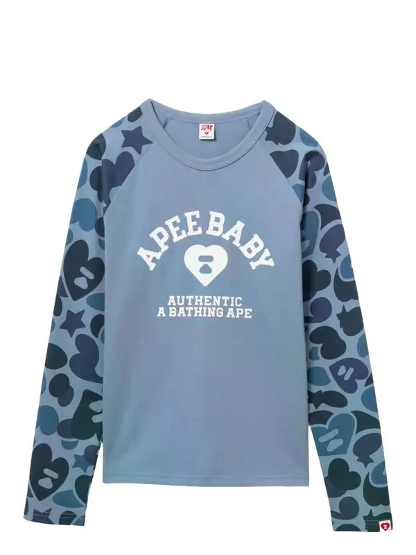 AAPE BY *A BATHING APE Camouflage Print Long Sleeve T-shirt - Blue