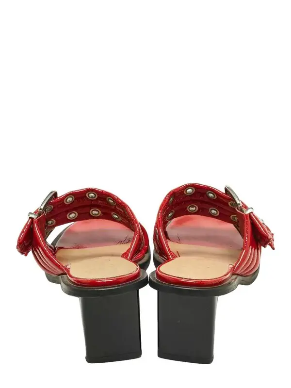 GANNI Buckled Eyelet Detail Sandals - Red