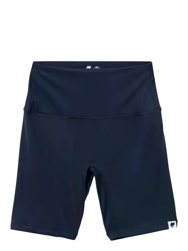 AAPE BY *A BATHING APE Logo Patched High-waisted Shorts - Blue