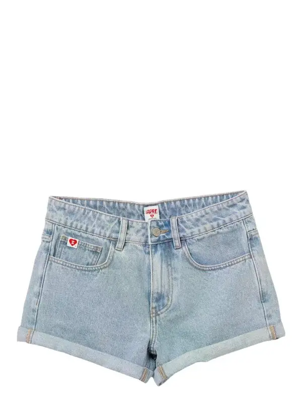 AAPE BY *A BATHING APE Apee™ A Bathing Ape® Indigo Logo-patched Denim Shorts - Blue