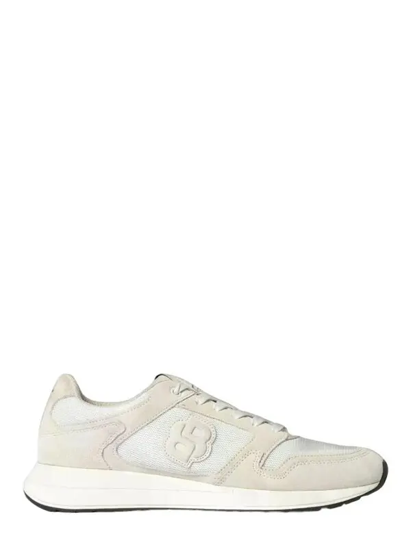 BOSS Suede Panelled Mesh Sneakers - Neutrals