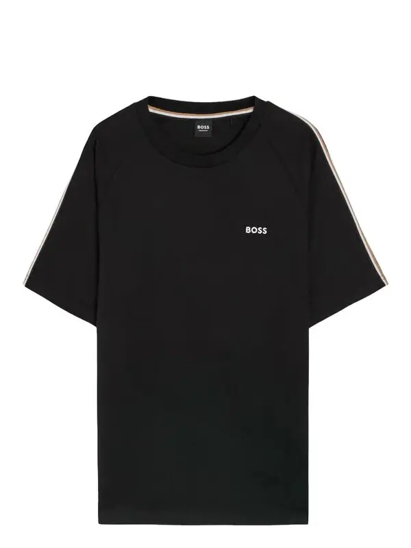 BOSS Logo-print Raglan-sleeve T-shirt - Black
